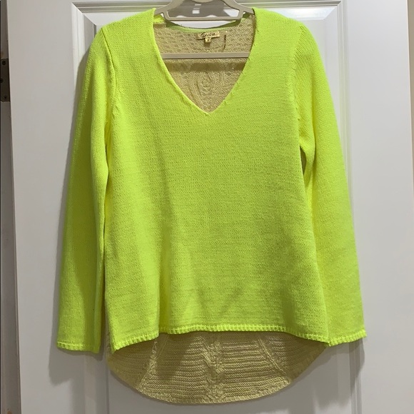 Sweaters | Neon Sweater With Crochet Back | Poshmark